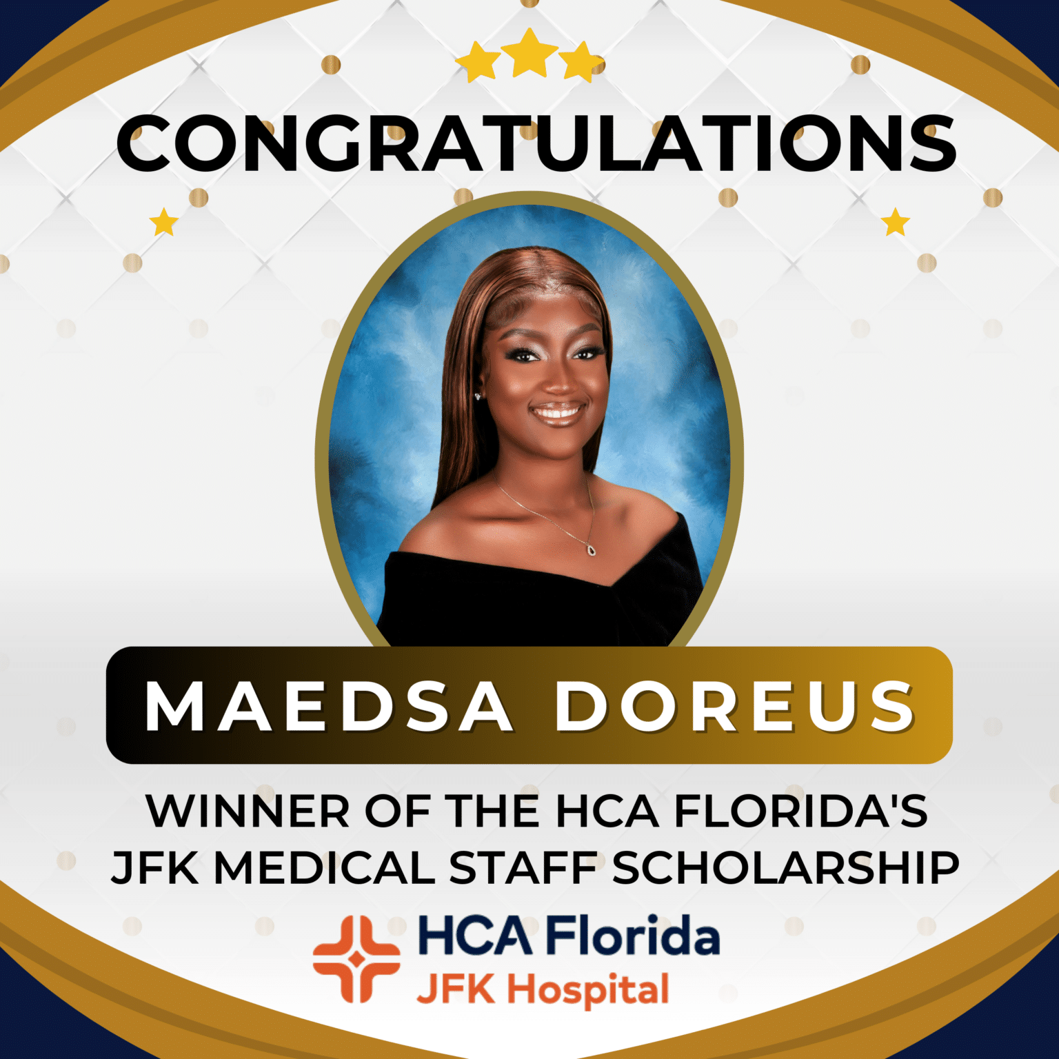 HCA Scholarship Winner: Maedsa Doreus - Education Foundation Of Palm ...